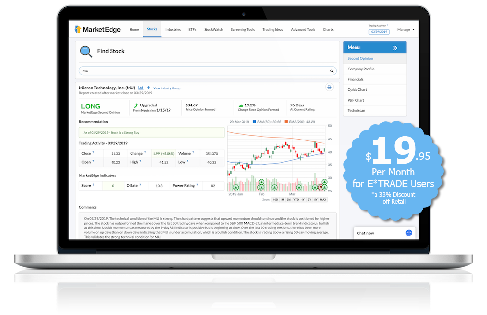 MarketEdge - Sign Up Now and get 33% Off for E*TRADE Customers